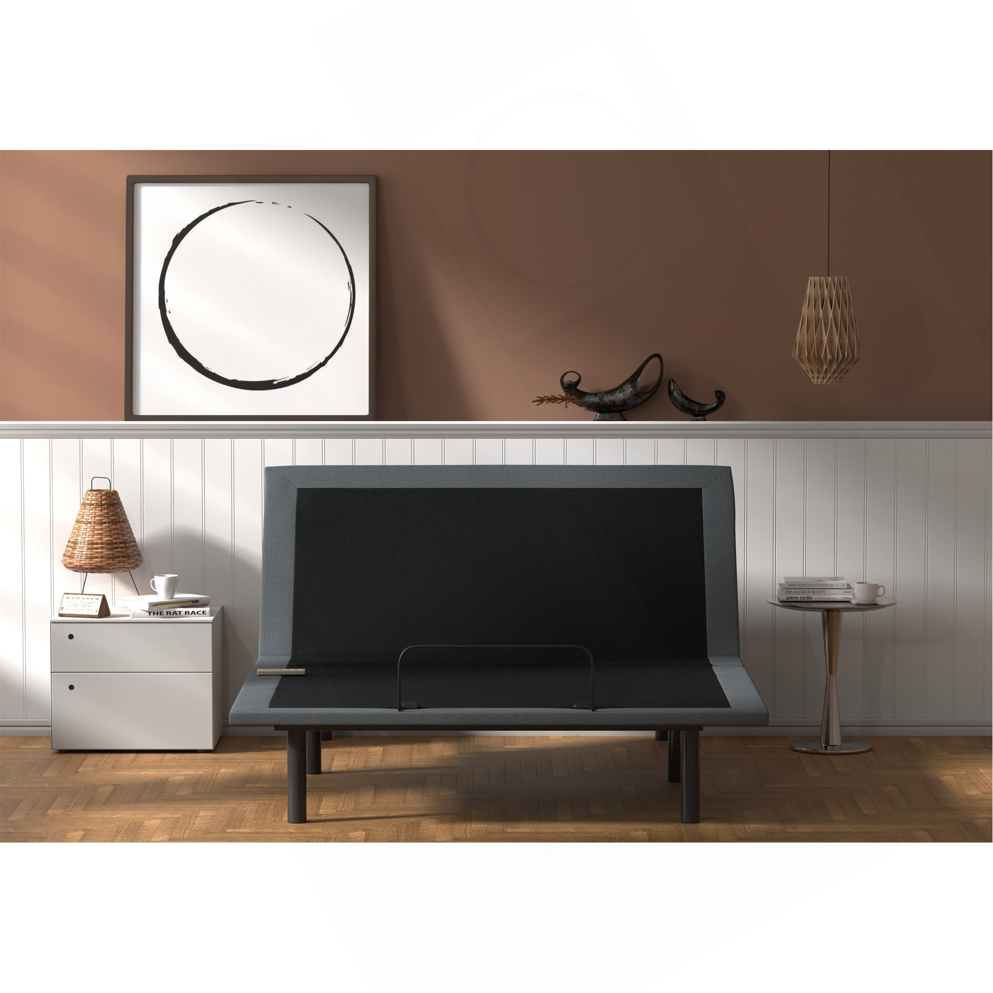 Alwyn Home Black And Grey Split Top King Adjustable Bed Base With Head ...