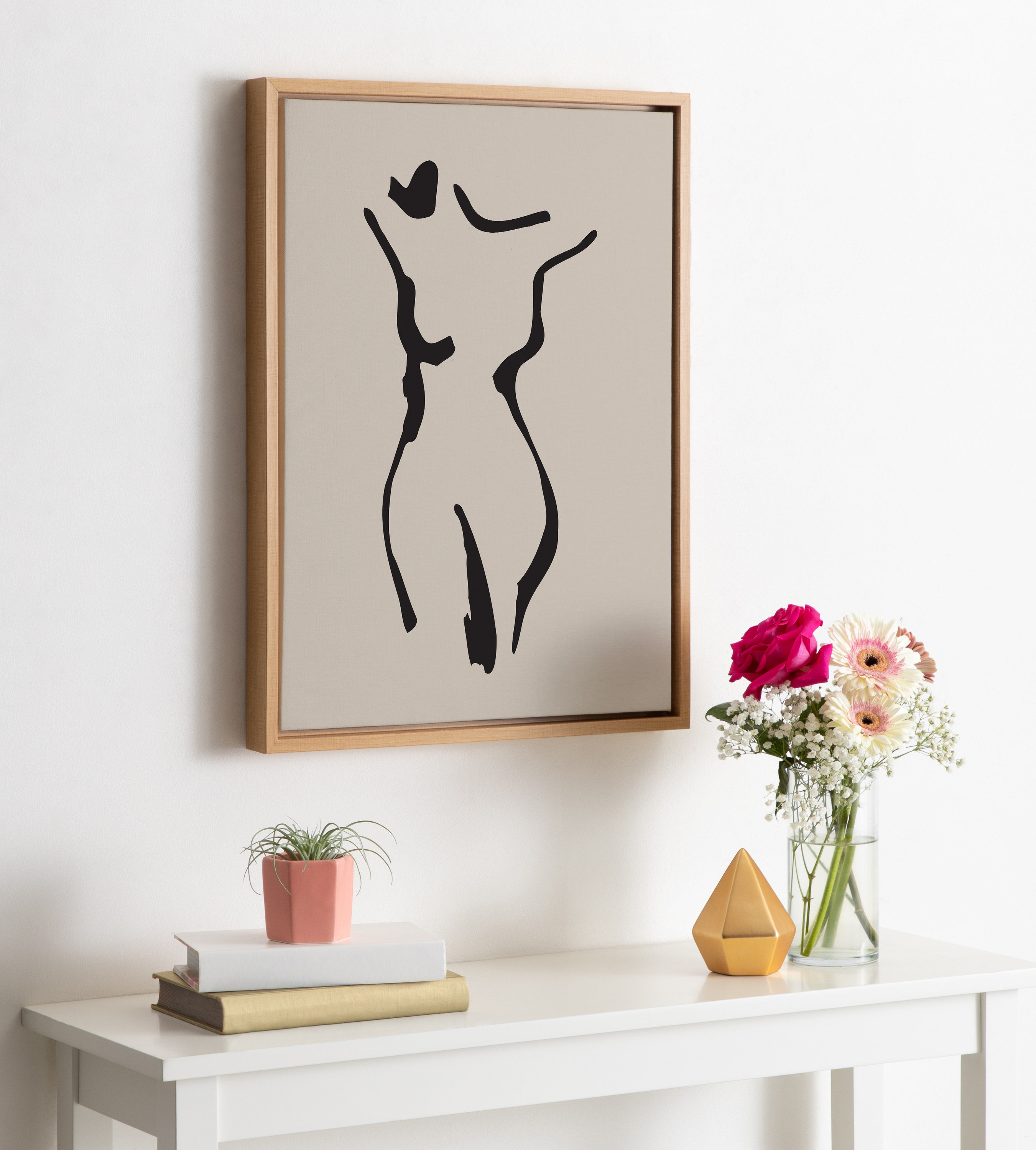 Lark Manor™ Anyuta Minimalist Neutral Line Art Drawing Body Framed ...