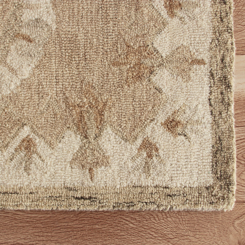 Mistana™ Coulombe Handmade Looped/Hooked Wool Brown/Gray Area Rug ...
