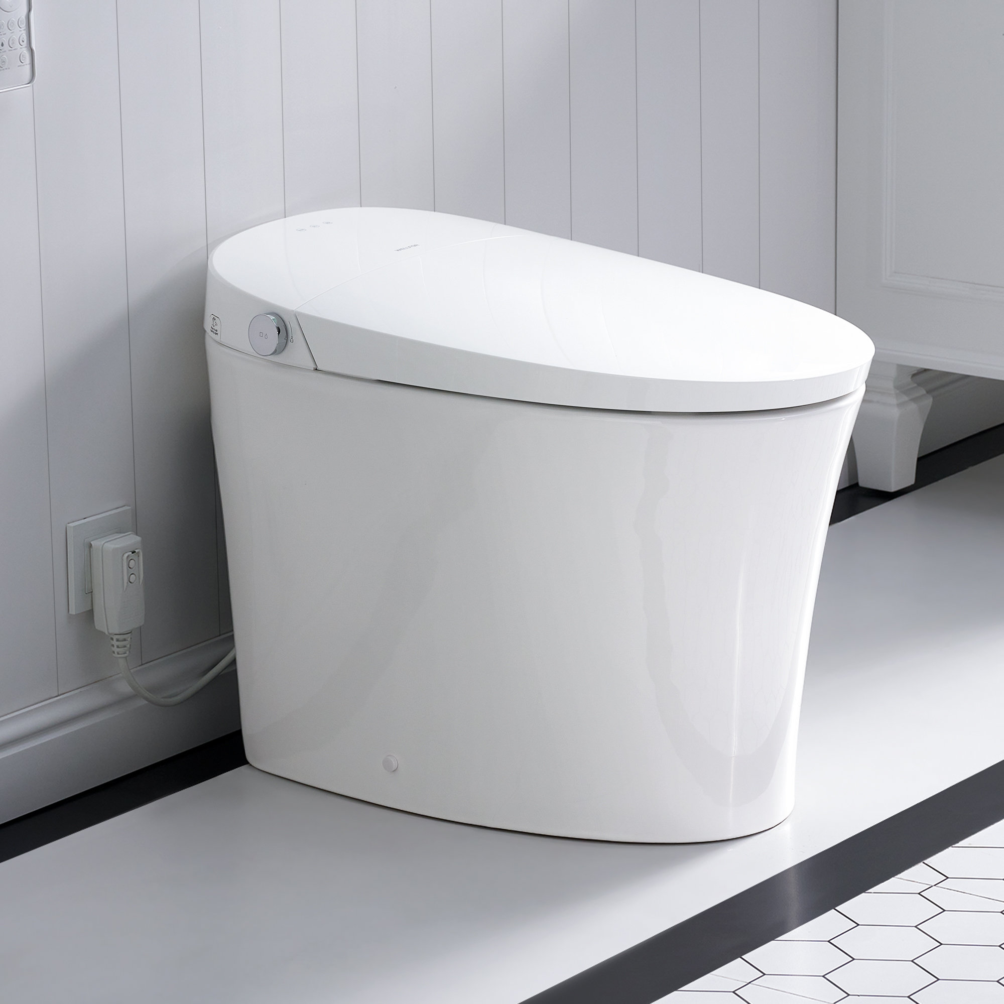 WELLFOR Bulit-in Tank Smart Toilet With Air Dryer, Multiple Wash ...