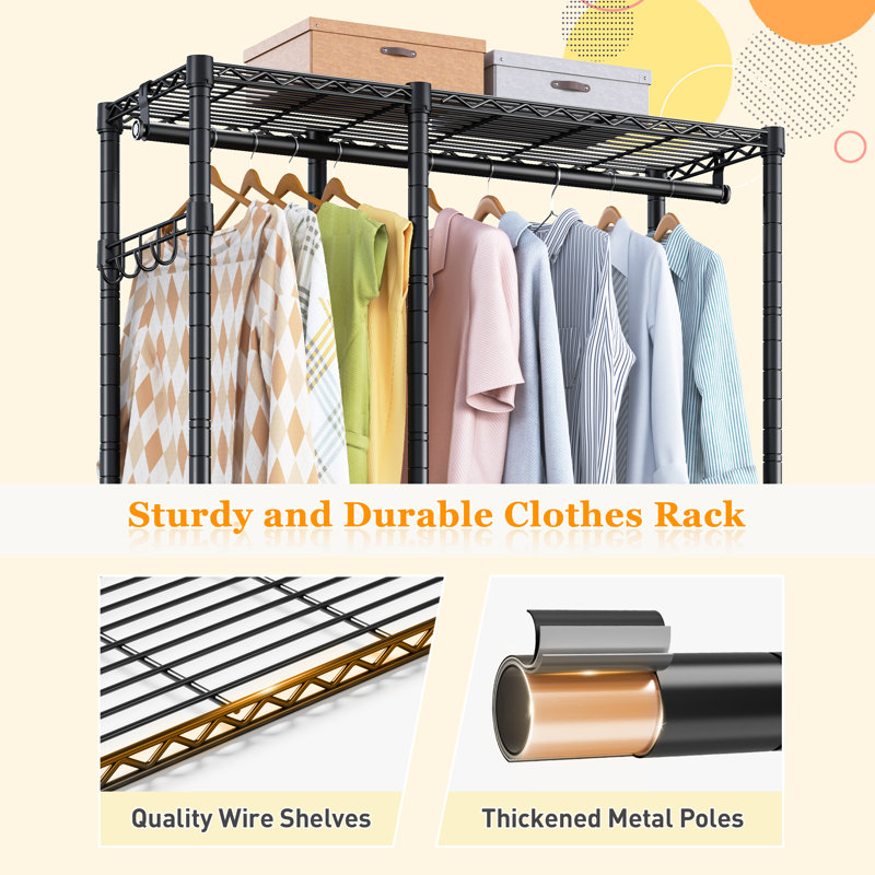 Rebrilliant Mehakh 77"H Heavy-duty Clothes Racks & Garment Racks | Wayfair