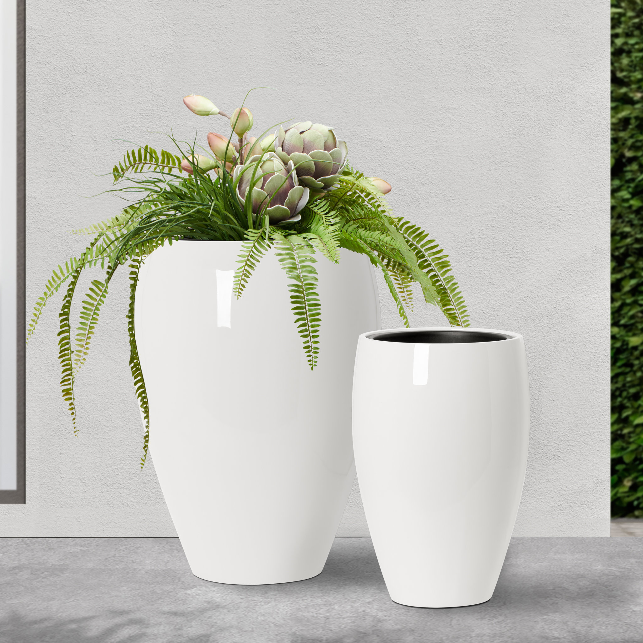 Orren Ellis Greysyn 2-Piece Tapered Pot Planter Set | Wayfair