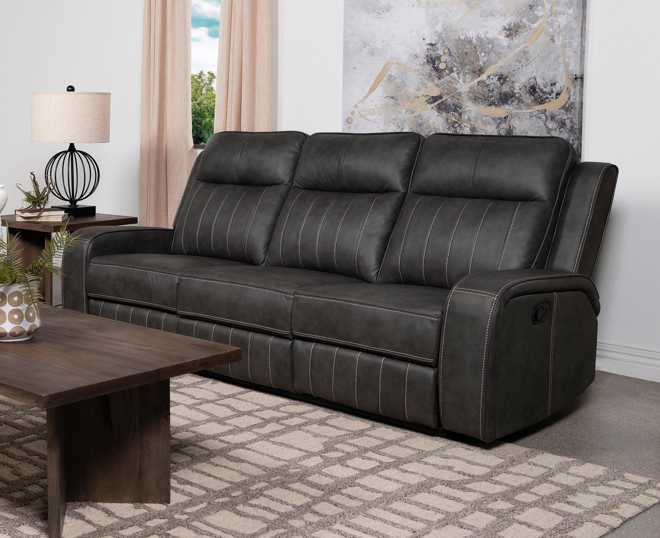 Latitude Run® Upholstered Track Arm Motion Sofa Grey - Wayfair Canada