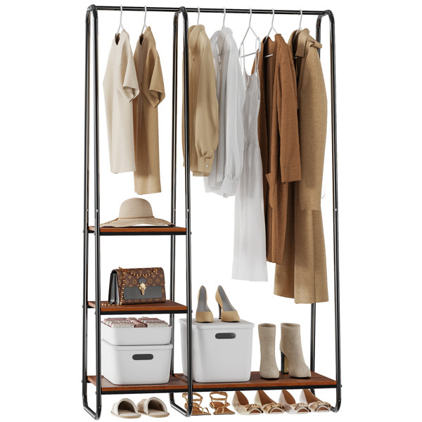 Rebrilliant Mahsiah Portable Clothes Hanging Rack,Closet Racks with ...
