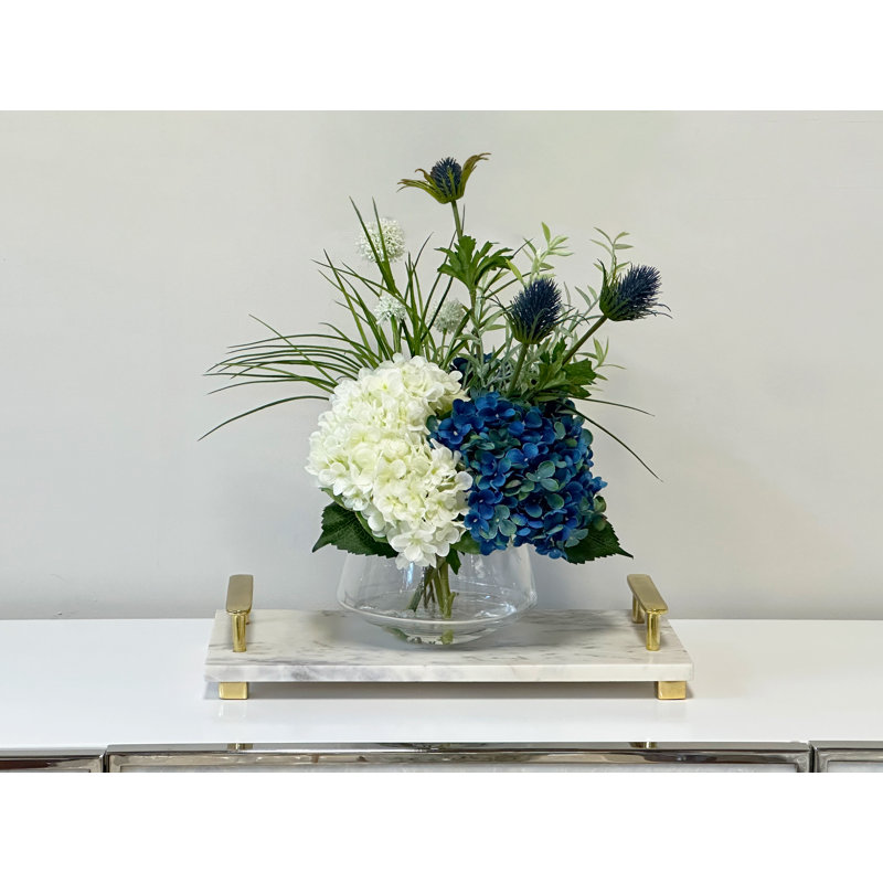 Creative Displays, Inc. Assorted Hydrangea and Thistle Floral in Glass ...