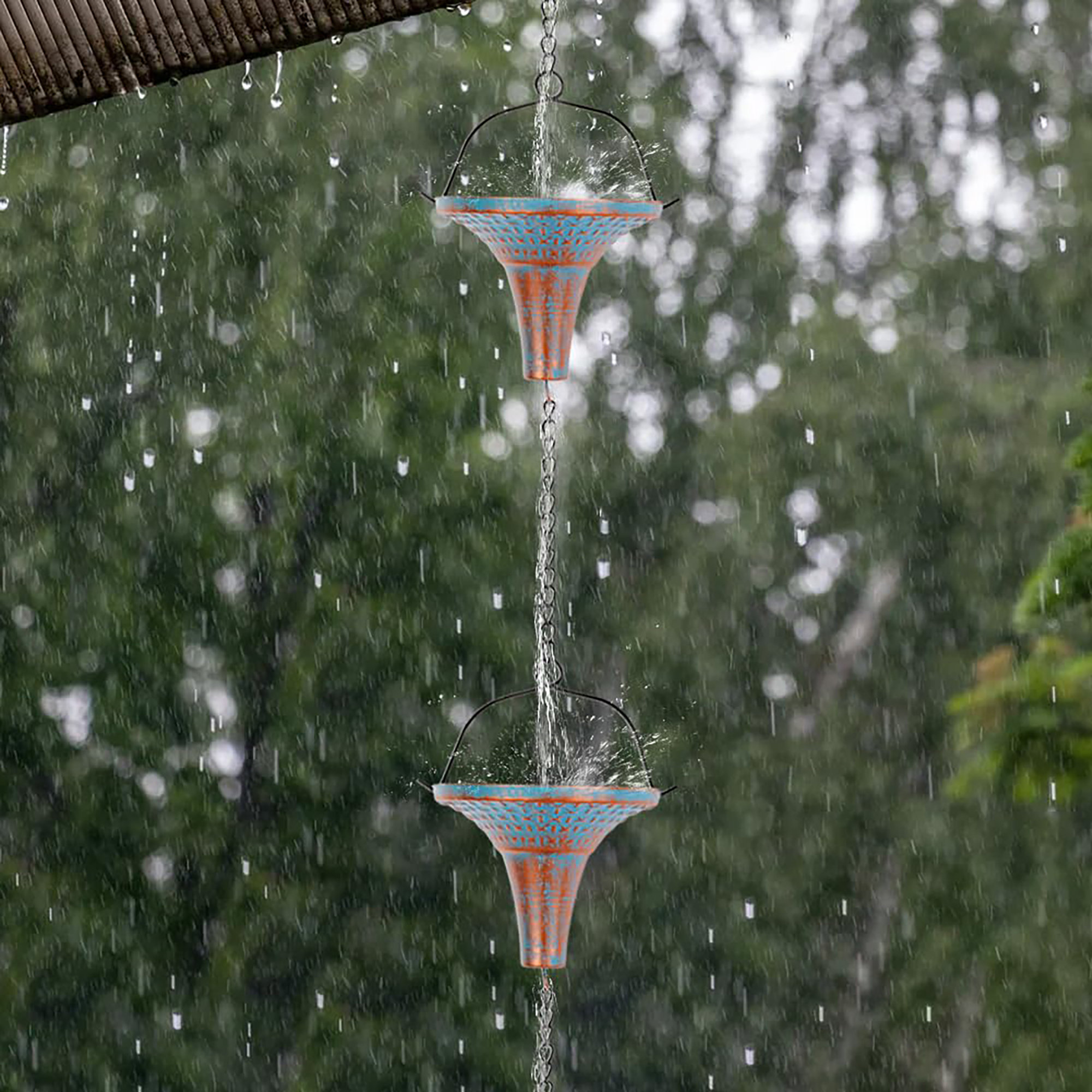 World Menagerie 10 ft. Metal Rainwater Harvesting Chain | Wayfair