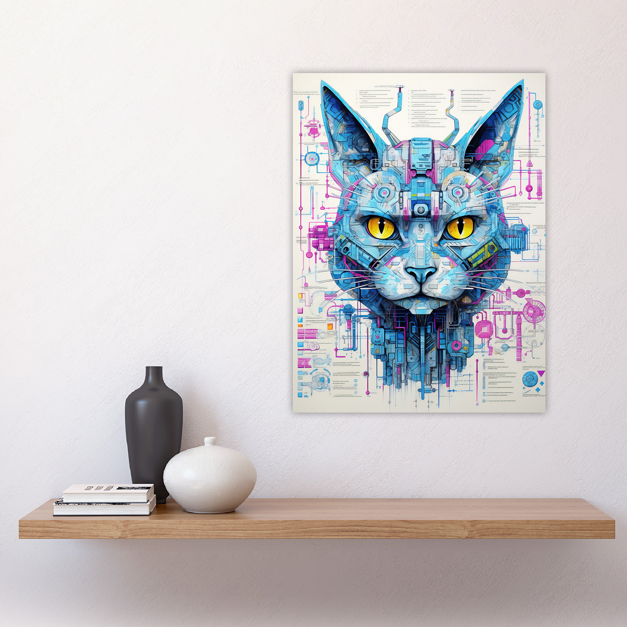 ClassicLiving Wall Art Print Weaponized Cat Robot Hybrid Secret ...