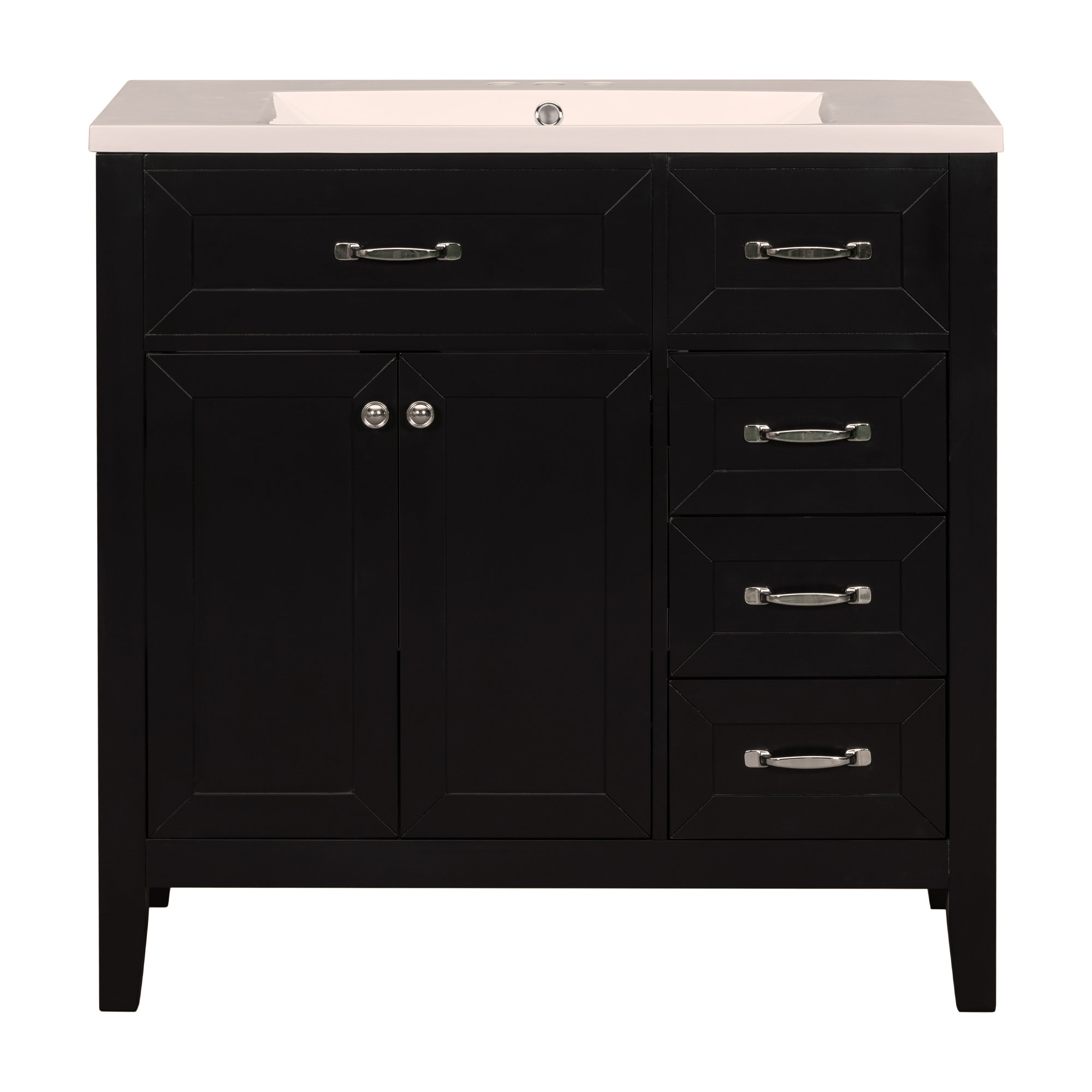 Taroo Clocks 36" Bathroom Vanity with Sink Combo, Bathroom Cabinet with ...