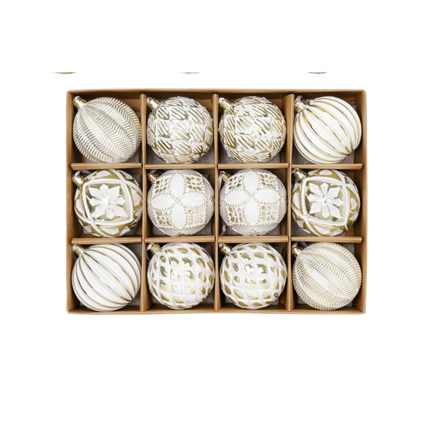 Beniar Christmas Faux Picks Evergreen Sprigs,Gold And Silver Globe ...