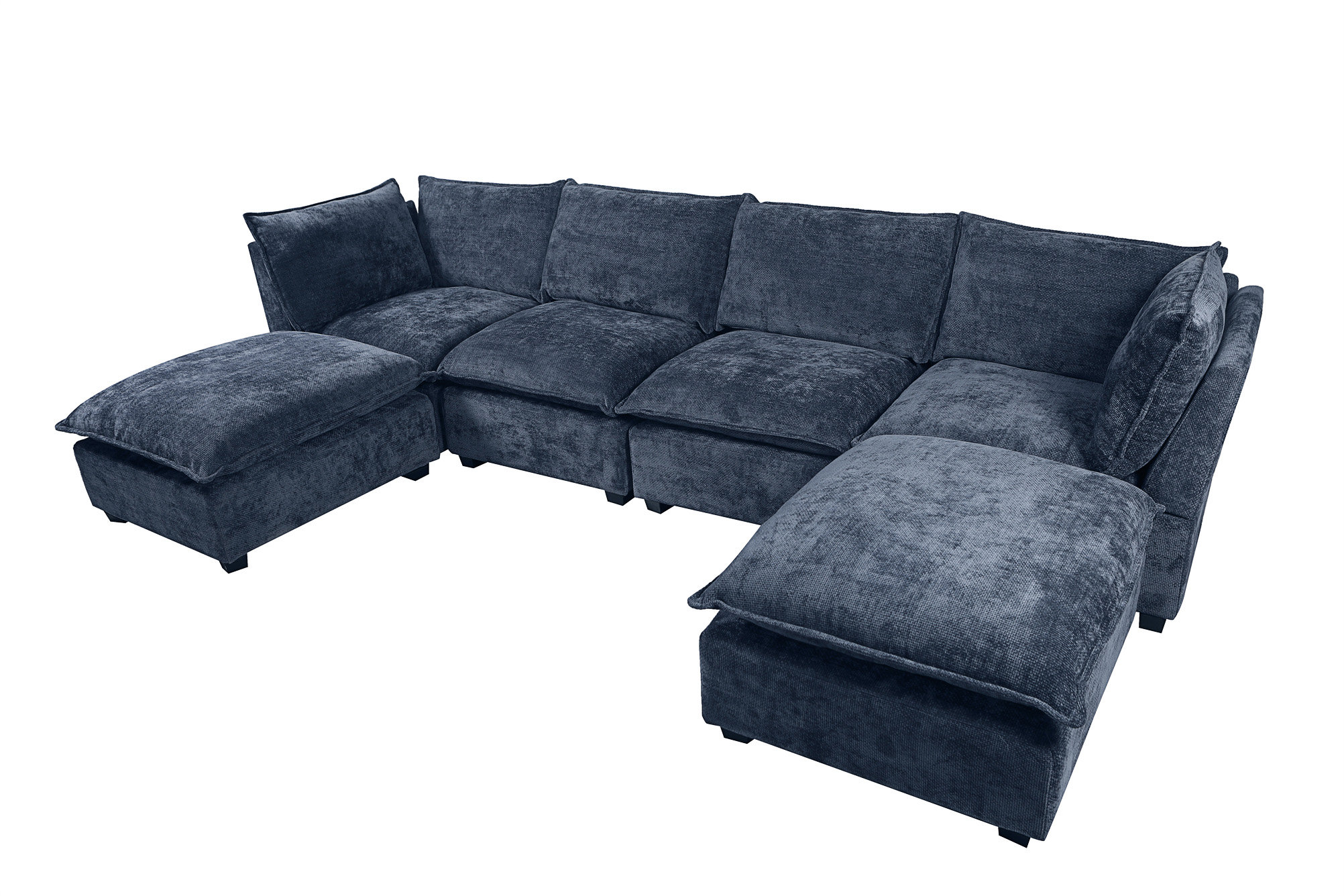 Latitude Run® 130" Inch Modular Sectional Sofa, Linen Fabric Couch Set ...