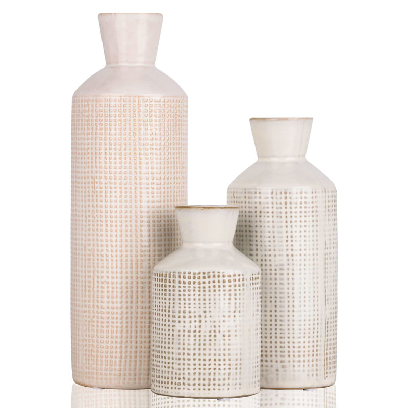 One Allium Way Table Decoration Ceramic Vases Set of 3 | Wayfair