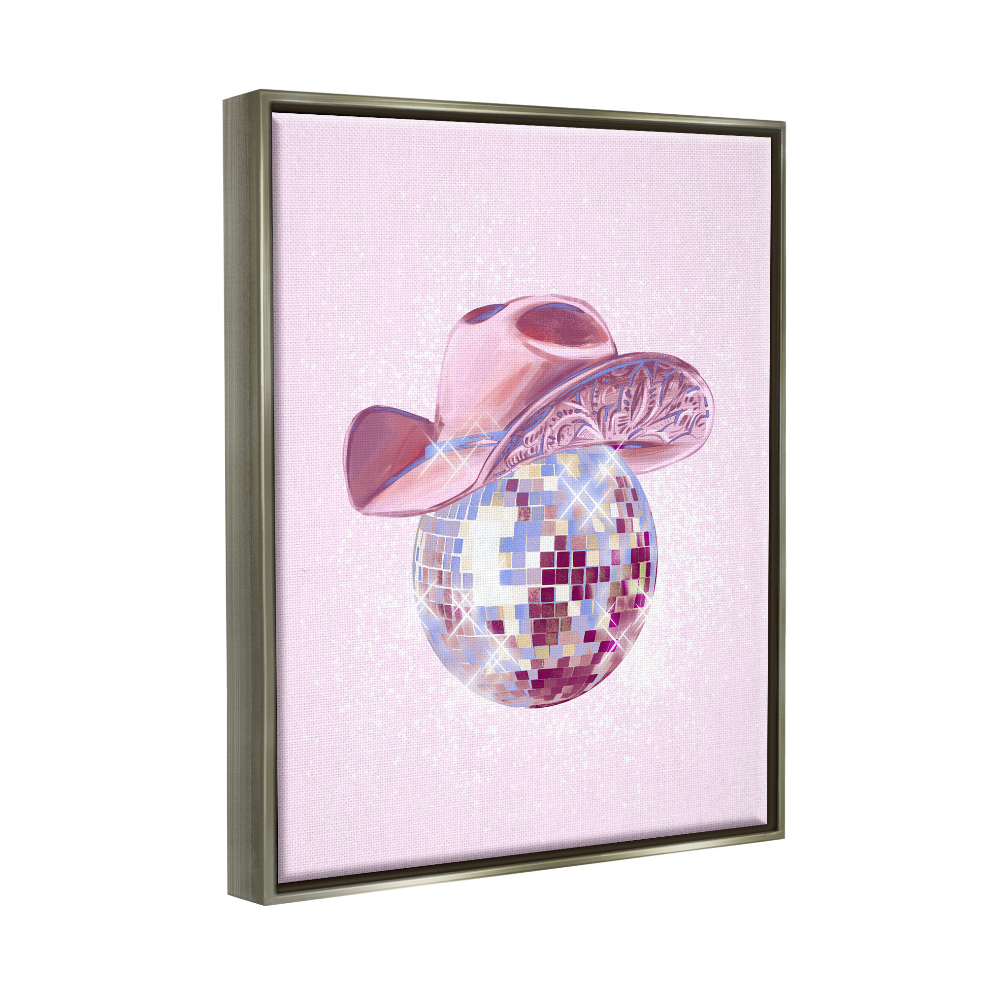 Trinx Glam Pink Disco Cowgirl On Canvas Print | Wayfair