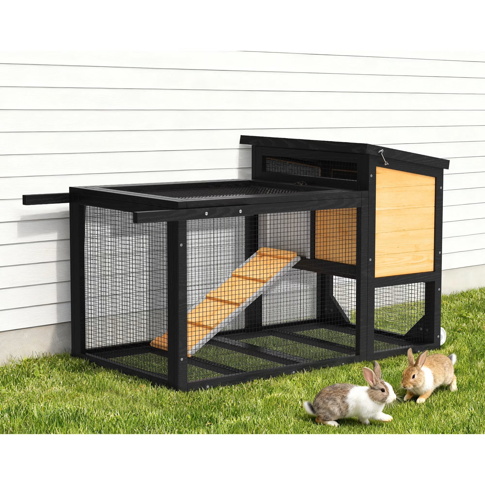Tucker Murphy Pet™ Rabbit Hutch Bunny Cage Indoor & Outdoor Rabbit Cage ...