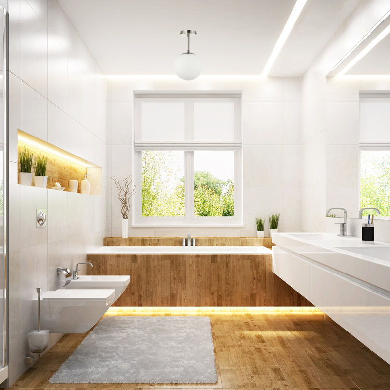 Fairmont Park Bruning Traditional Glass Globe IP44 Bathroom Ceiling ...