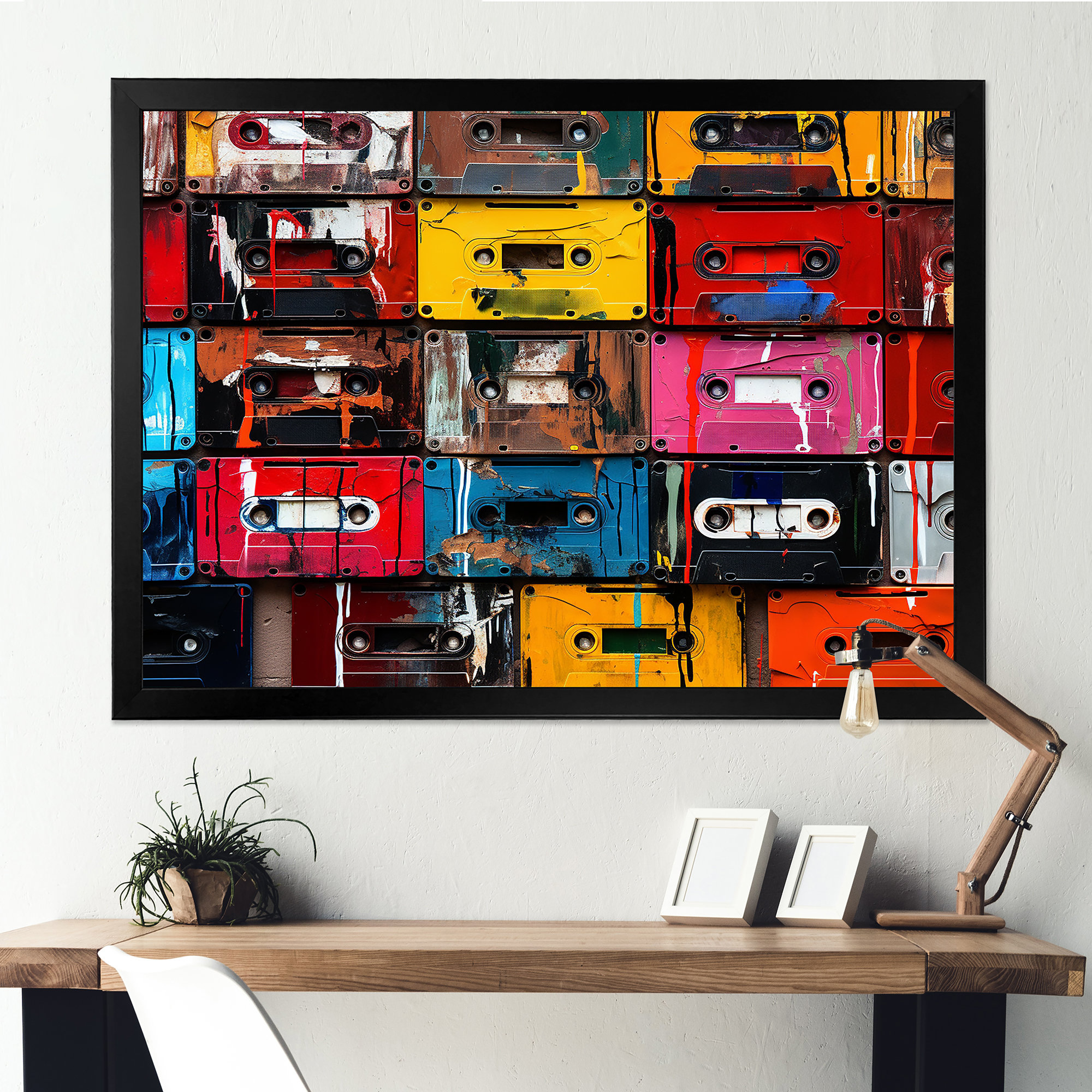 17 Stories Colorful pop art Melodic tapes IV - Cassette Tapes Canvas ...