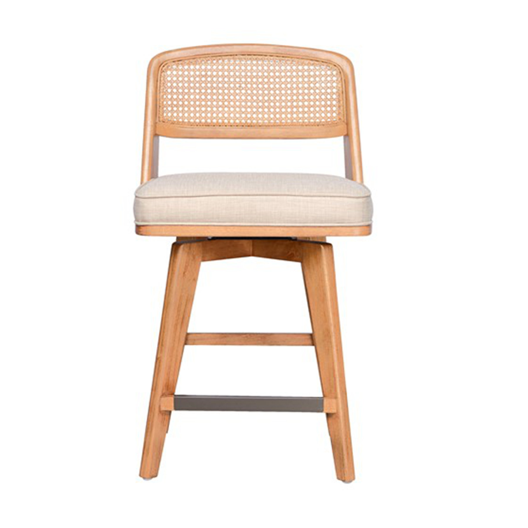 Bayou Breeze Woven Rattan Back Swivel Counter Stool Natural | Wayfair