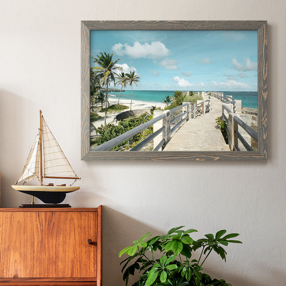 Wexford Home Harrismith Beach Walkway- Rustic Framed Gallery Wrapped ...