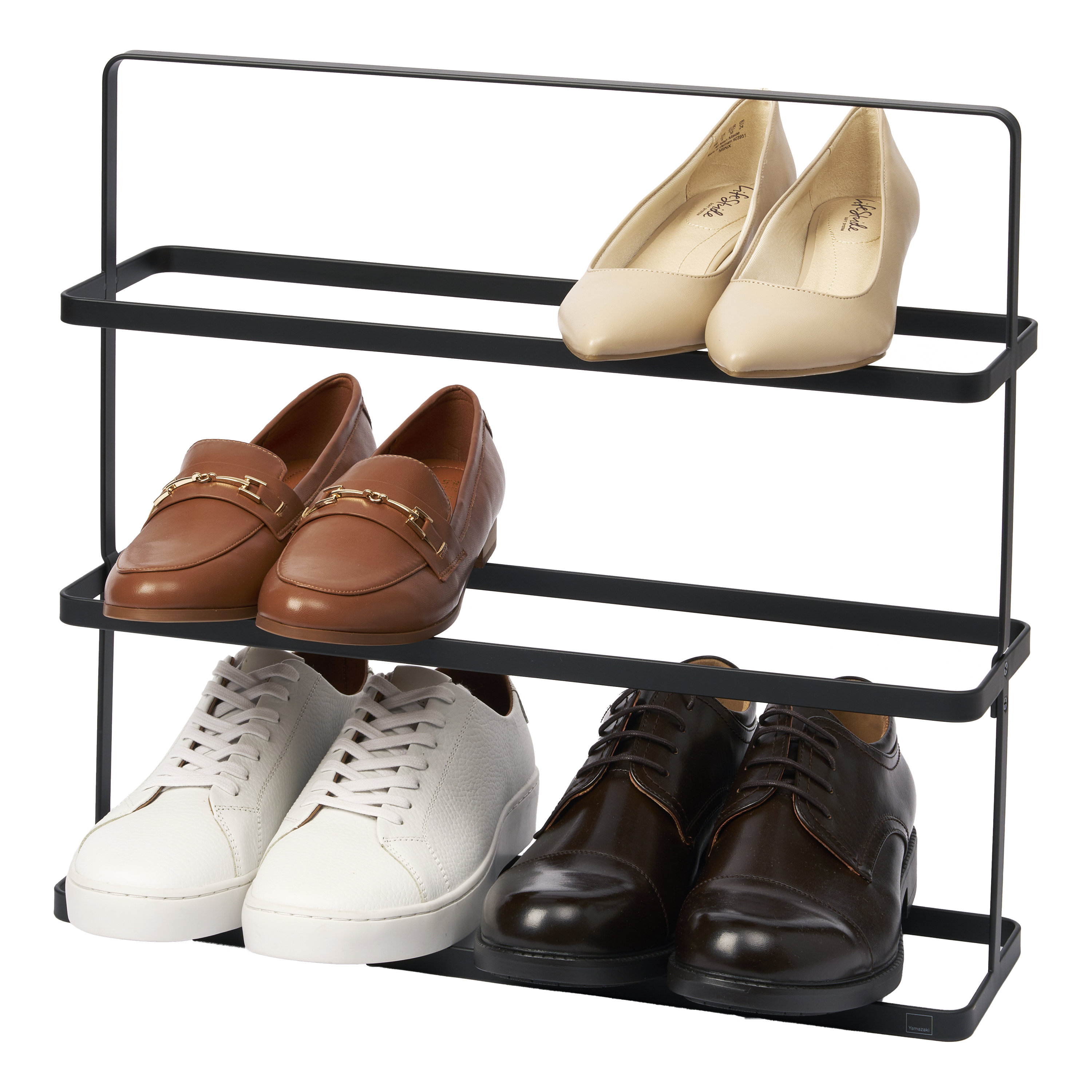 Yamazaki USA Yamazaki Home Shoe Rack, Wide, Short, Steel, Short, Holds ...