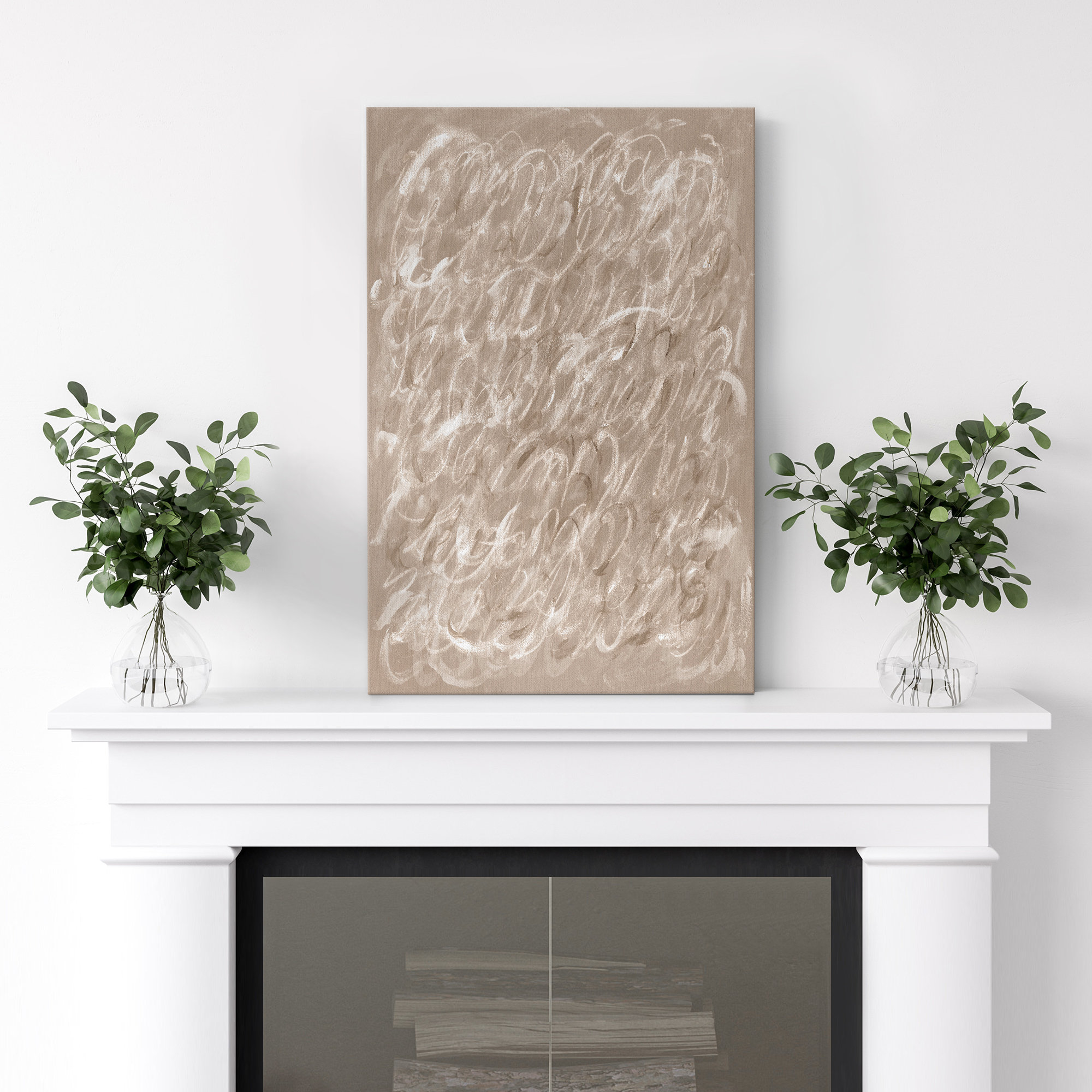 IDEA4WALL Neutral Abstract Canvas Print Wall Art - Minimalist Earth ...