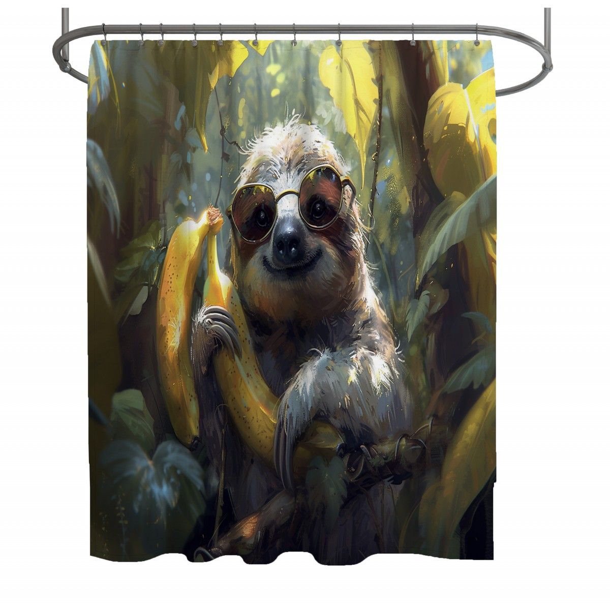 VisionDecor Sloth Shower Curtain - Animal Bathroom Decor | Wayfair