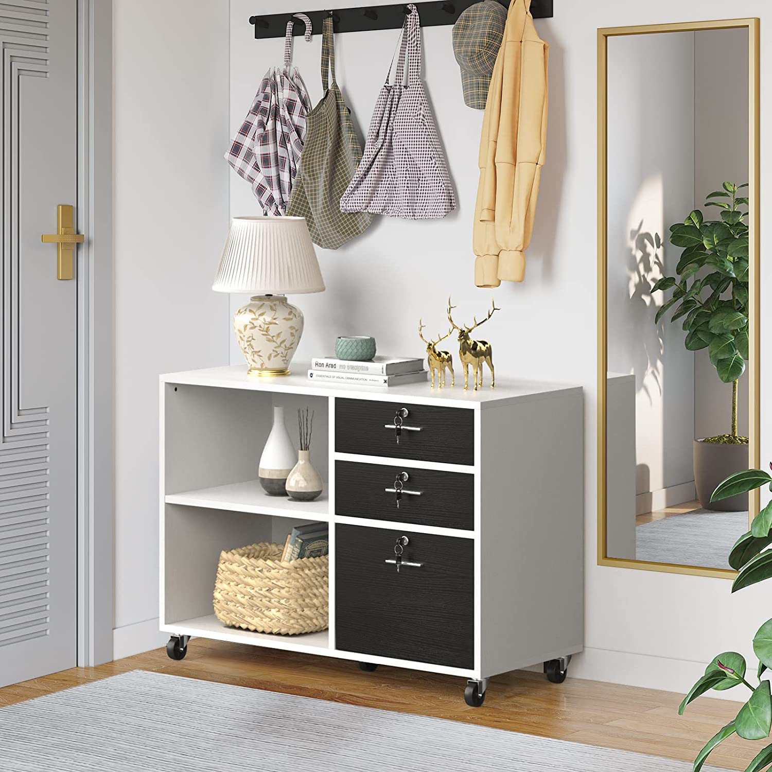 Latitude Run® Adonya 3-Drawer Mobile Lateral Filing Cabinet | Wayfair