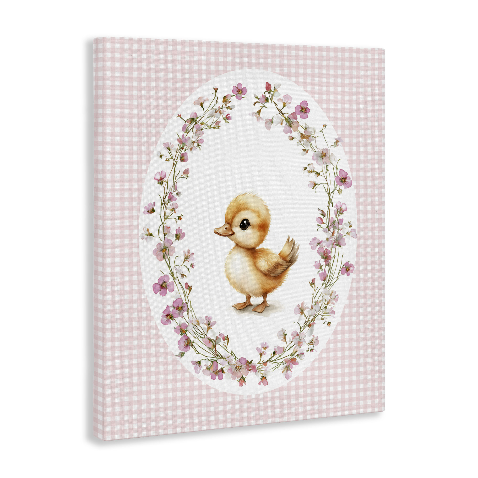 August Grove® Spring Gingham Duckling Canvas, design by Christine ...