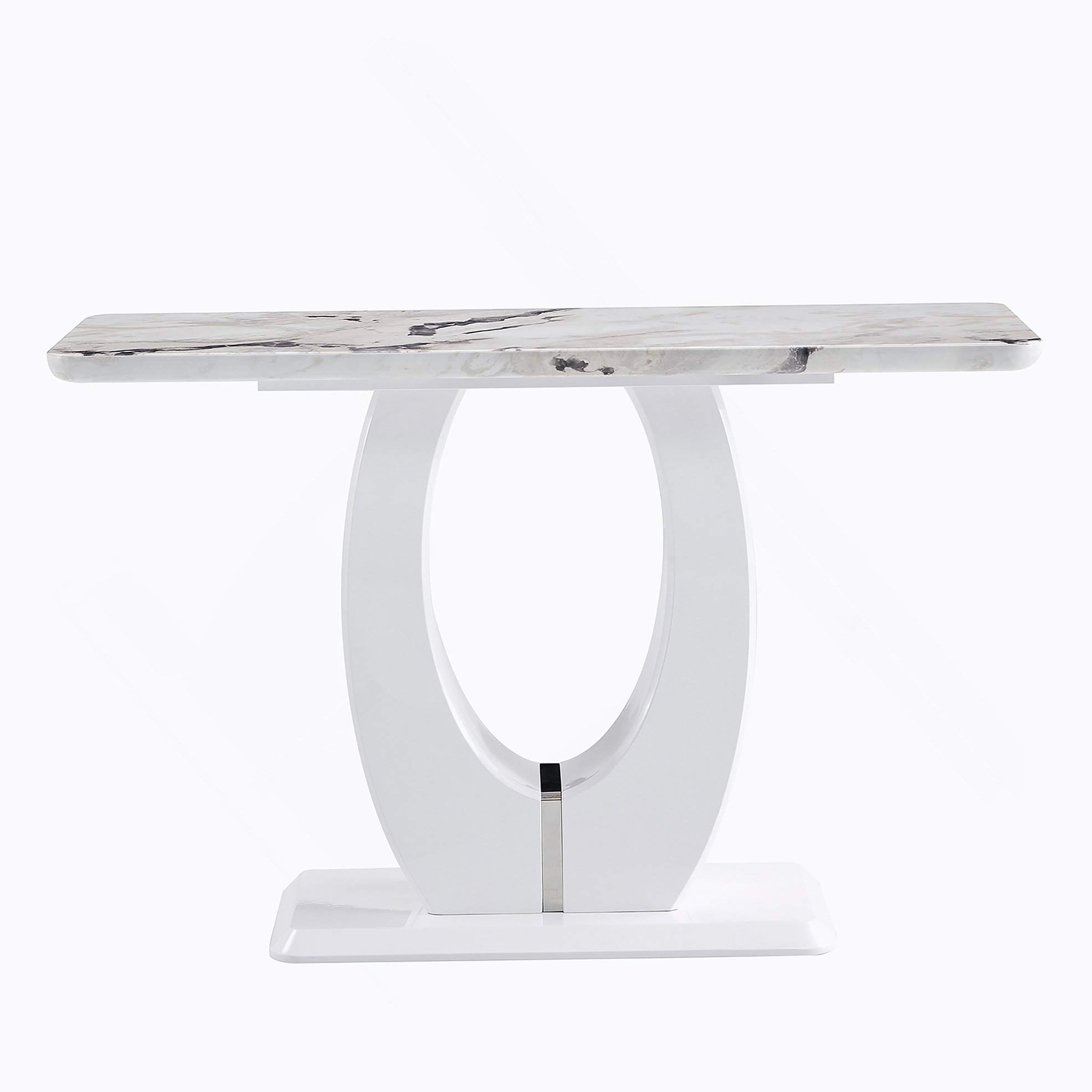 Orren Ellis Glossy White Rectangular Counter Bar Table, 47.24"X18.11 ...