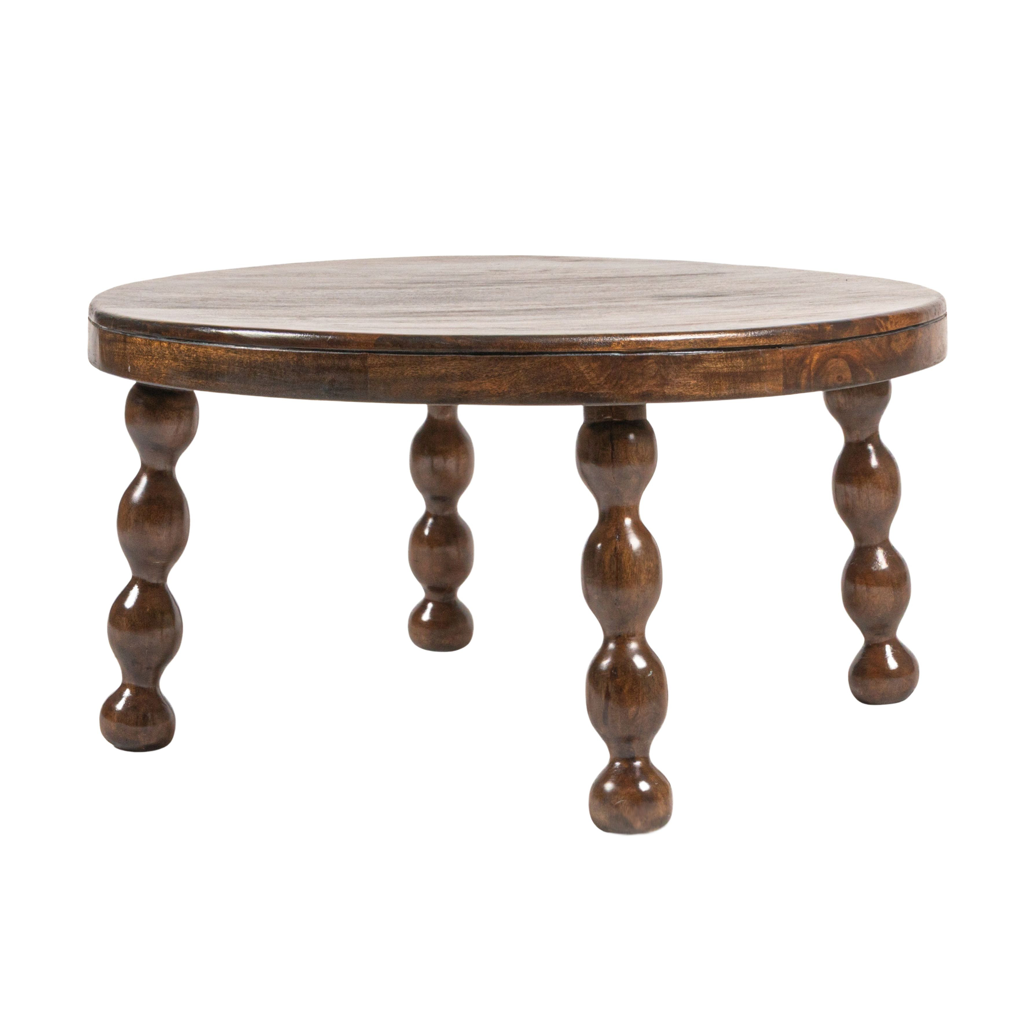 Charlton Home® Reese Round Mango Wood Coffee Table With Dowel Legs In ...