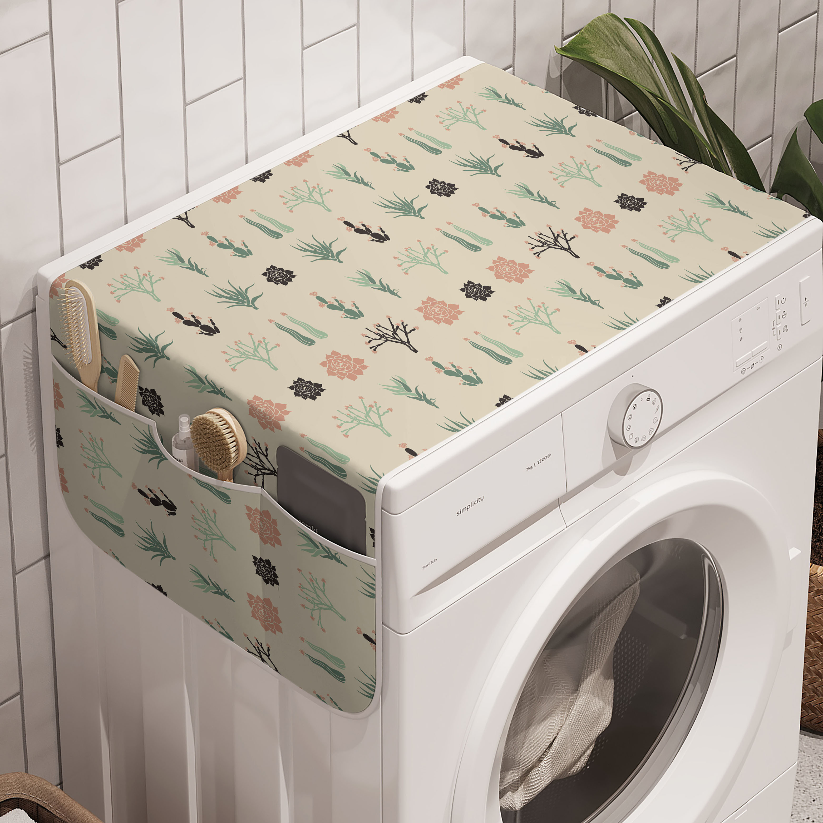 East Urban Home Cactus Washing Machine Organizer Pack of 2 47" x 18.5 ...