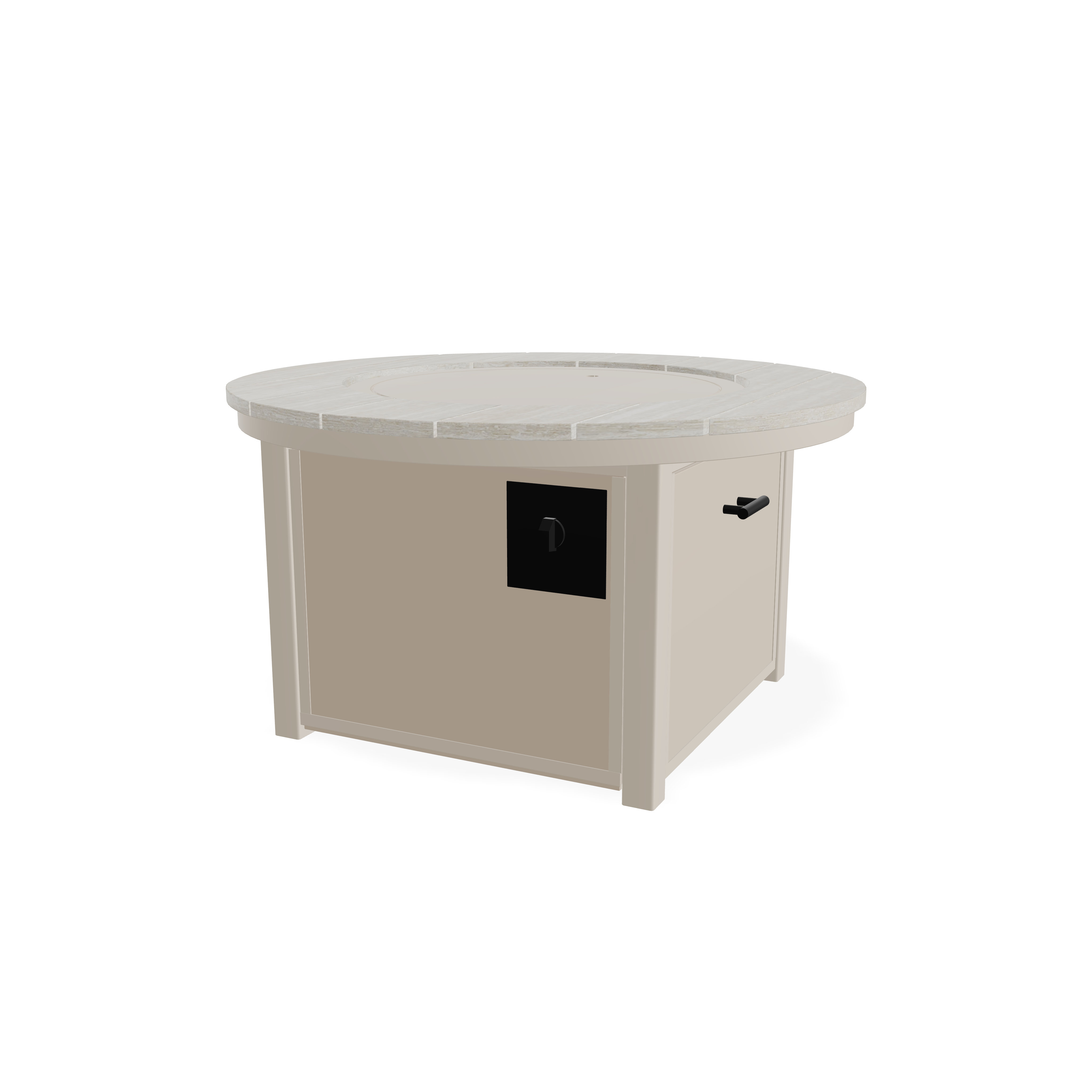 Telescope Casual Round Rustic Polymer Fire Table with Propane Shelf ...