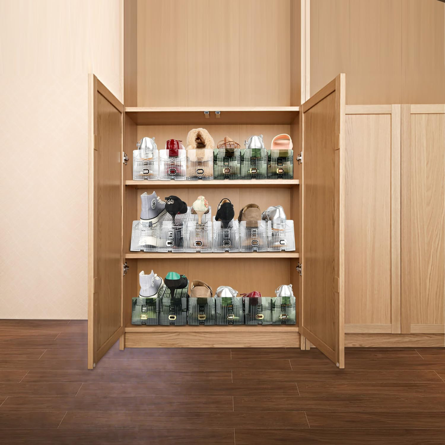 Rebrilliant Shoe Slots Organizer, Boutique Display Style Shoe Stacker ...