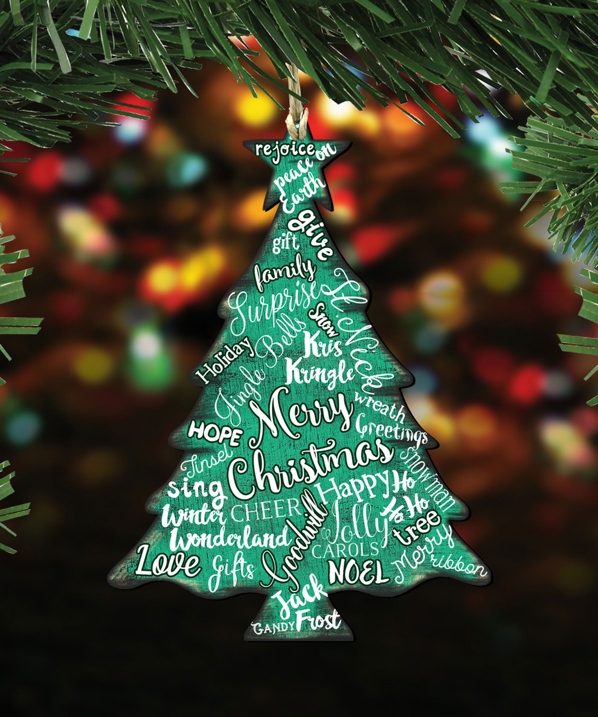 The Holiday Aisle® Merry Christmas Tree Shape Wood Ornament | Wayfair