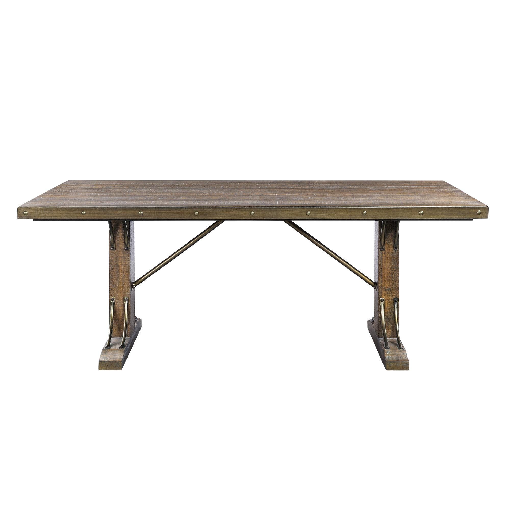 Gracie Oaks Sturdy And Stylish Dining Table With Double Pedestal Base ...