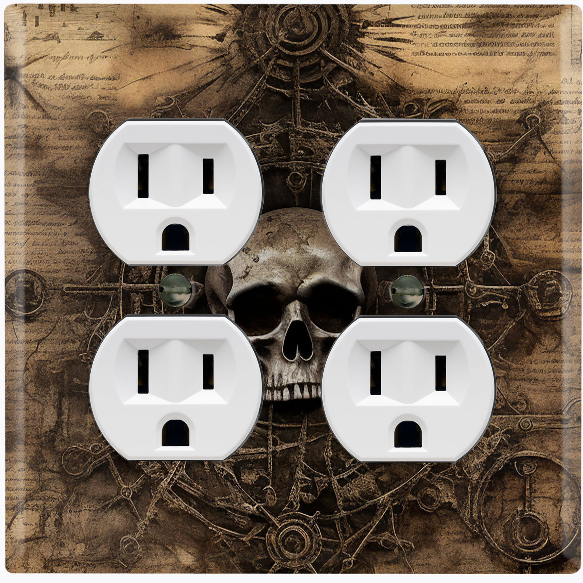 WorldAcc Skull Map Voyage Nature Themed 2 - Gang Toggle Light Switch ...