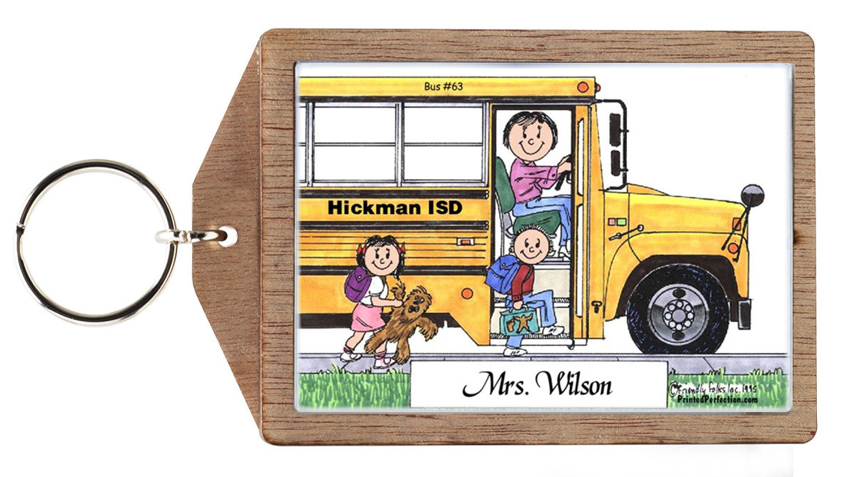 Printed Perfection Personalized School Bus Driver - Female Key Chain ...