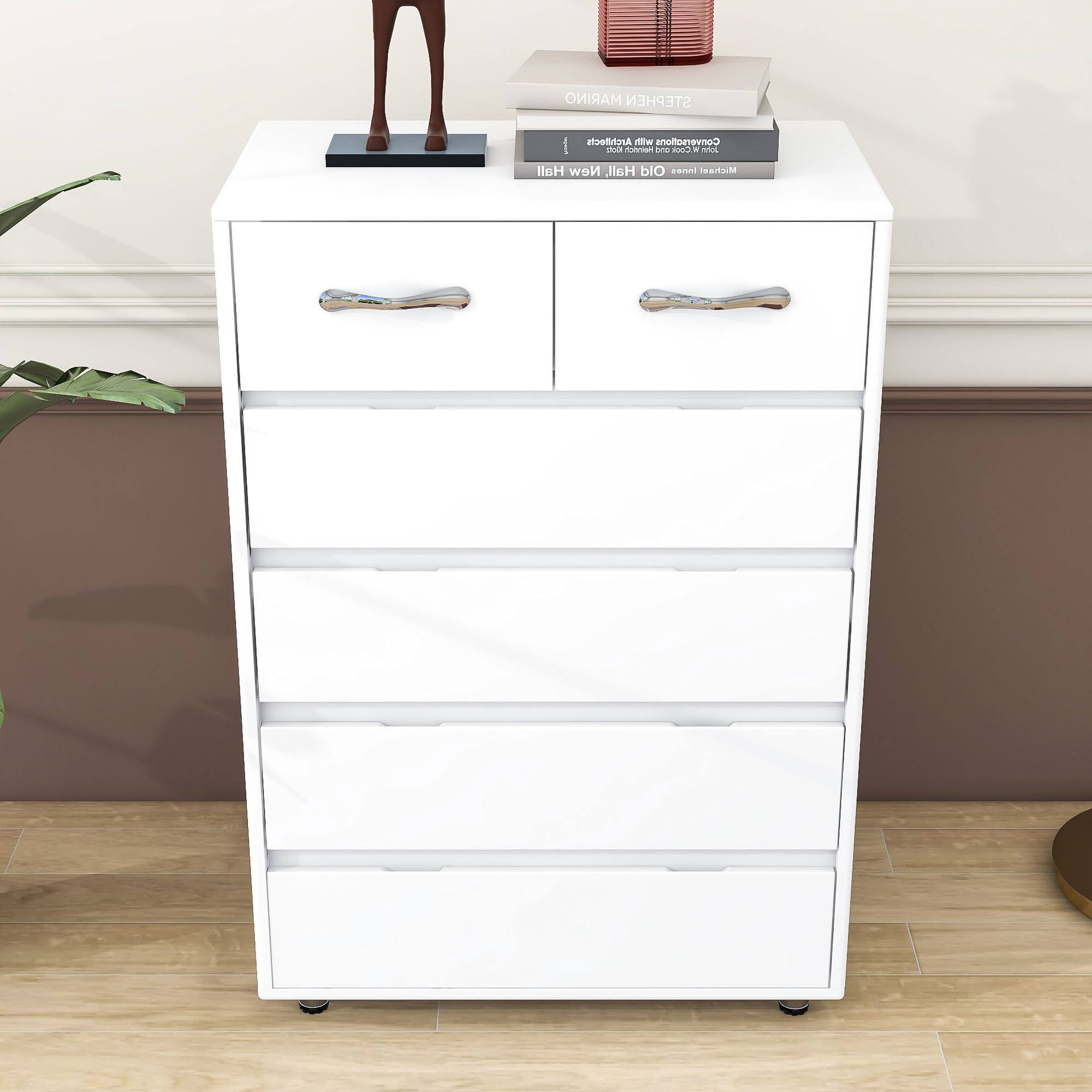 Ebern Designs Mifflinburg Wood 6 Drawers Side Table for Living Room ...