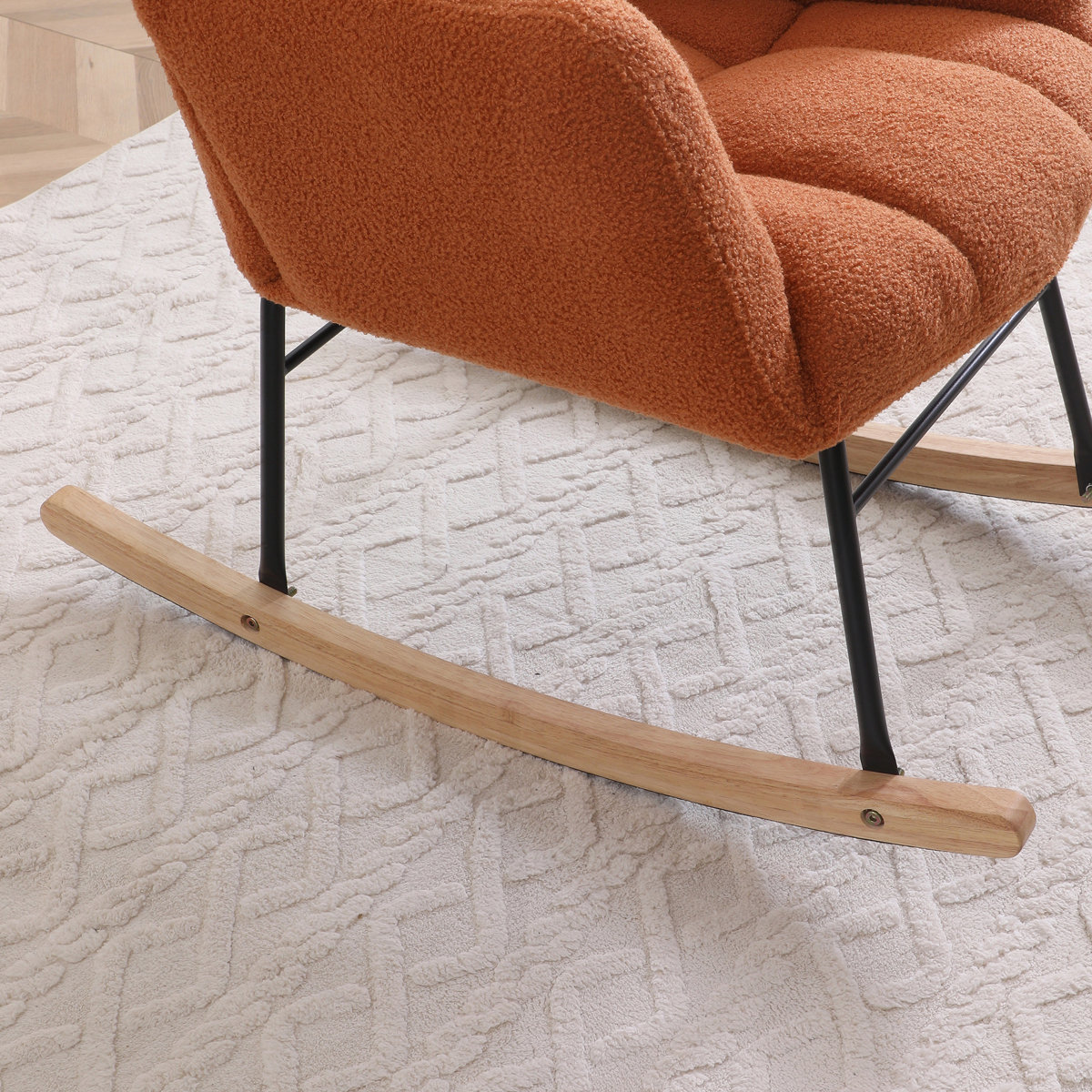 George Oliver Teddy Upholstered Rocking Chair: Glider Rocker with ...