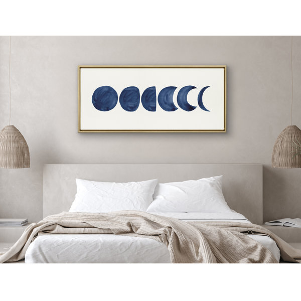Beachcrest Home™ Shalyce Linear Moon Phases Framed Canvas By Teju Reval ...