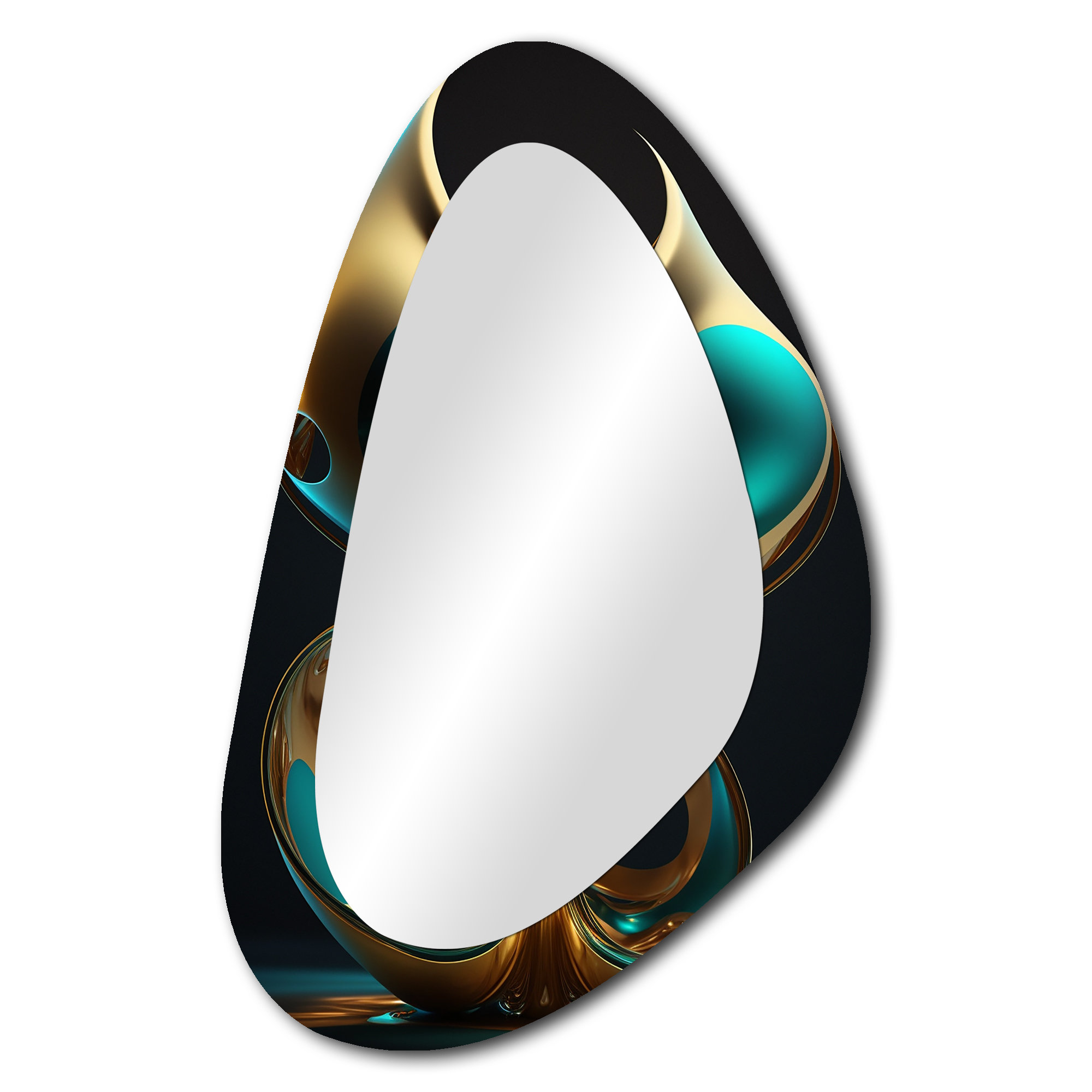Design Art Rhythm Of Infinity 3D Turquoise Gold Sphere I - Abstract ...