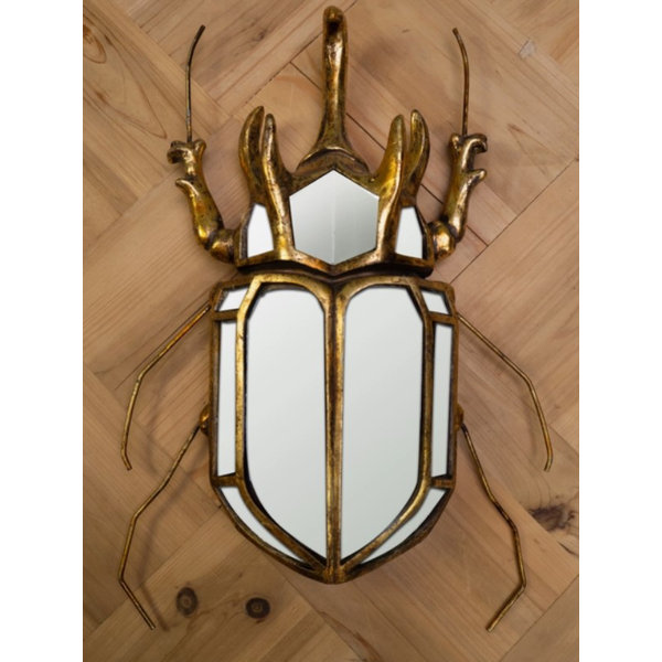 August Grove® Besteiro Safari Bug Rhino Beetle Wall Mirror & Reviews ...