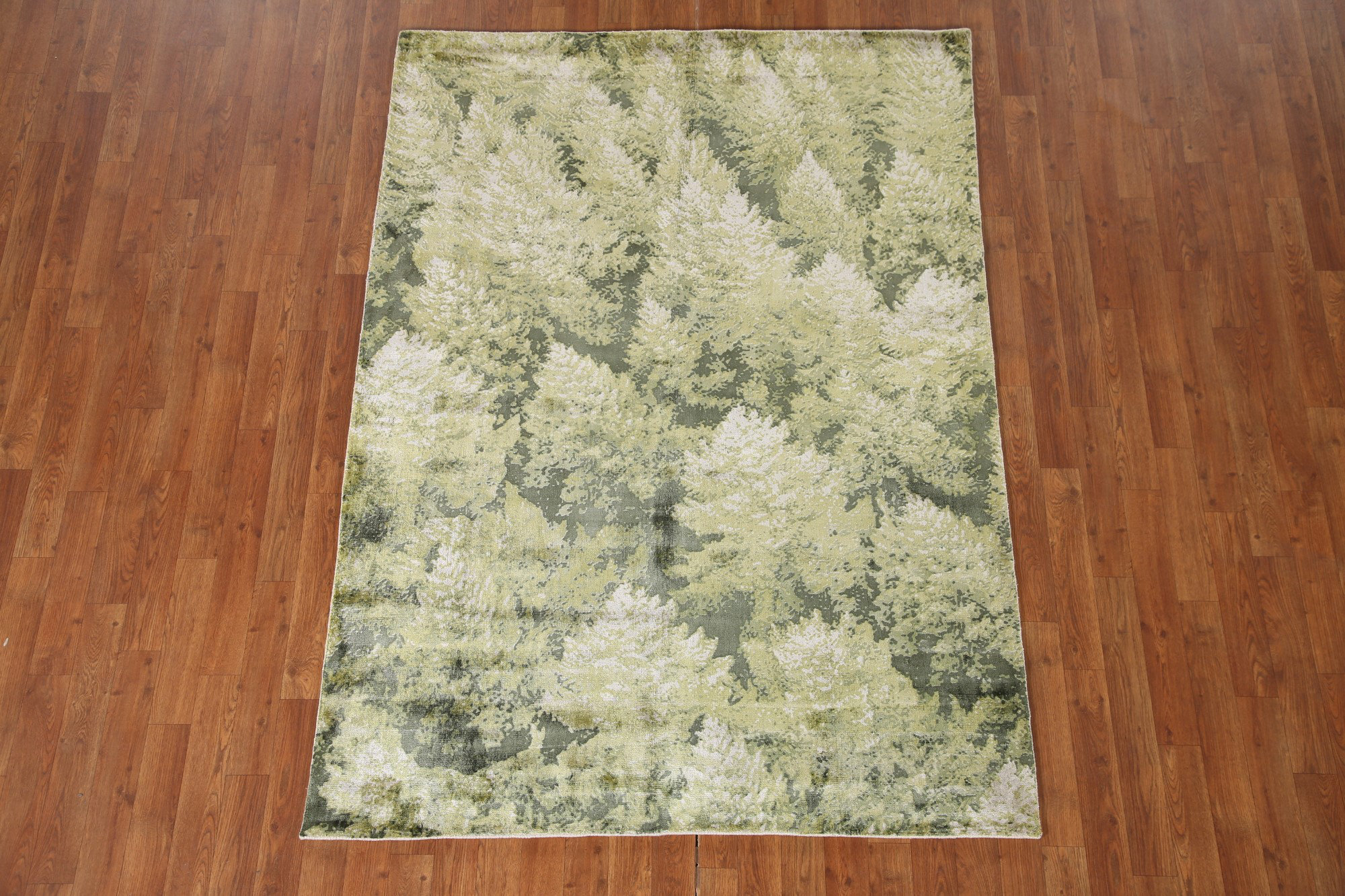 Isabelline Handmade Green Abstract Modern Rug 5x7 | Wayfair