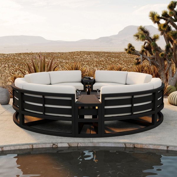 Joss & Main Bergeron 8 - Person Outdoor Seating Group with Sunbrella ...