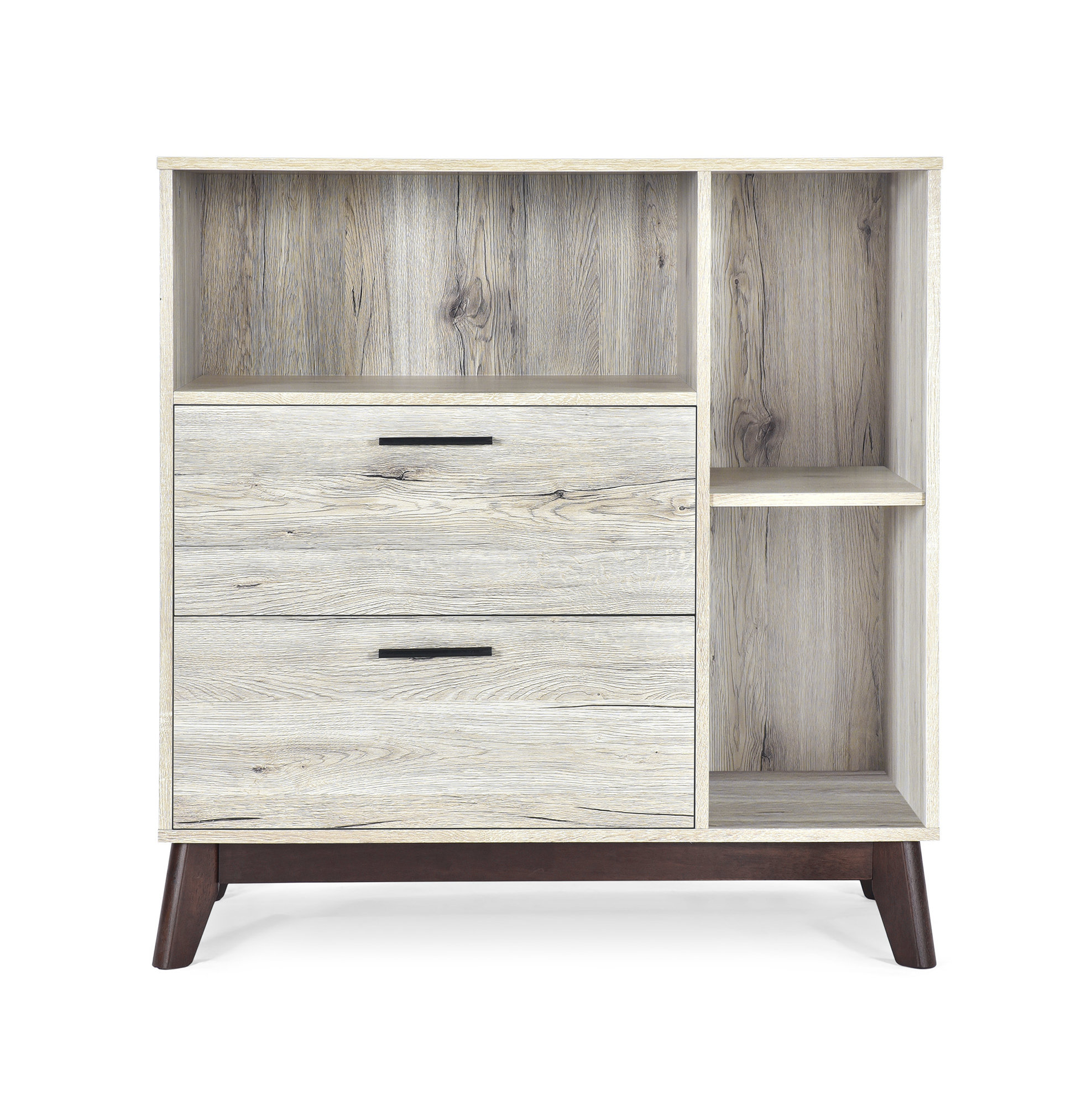 George Oliver CABINET MID-CENTURY MODERN FAUX WOOD STORAGE SPACE ...