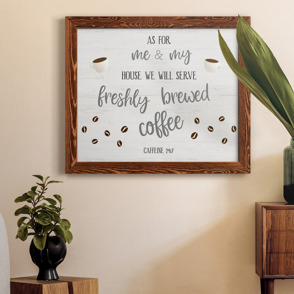 Trinx Freshly Brewed Coffee - Picture Frame Textual Art on Canvas | Wayfair