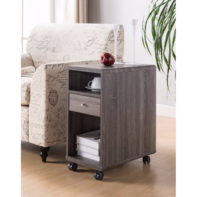 Latitude Run® Wallach Wheel End Table with Storage & Reviews | Wayfair