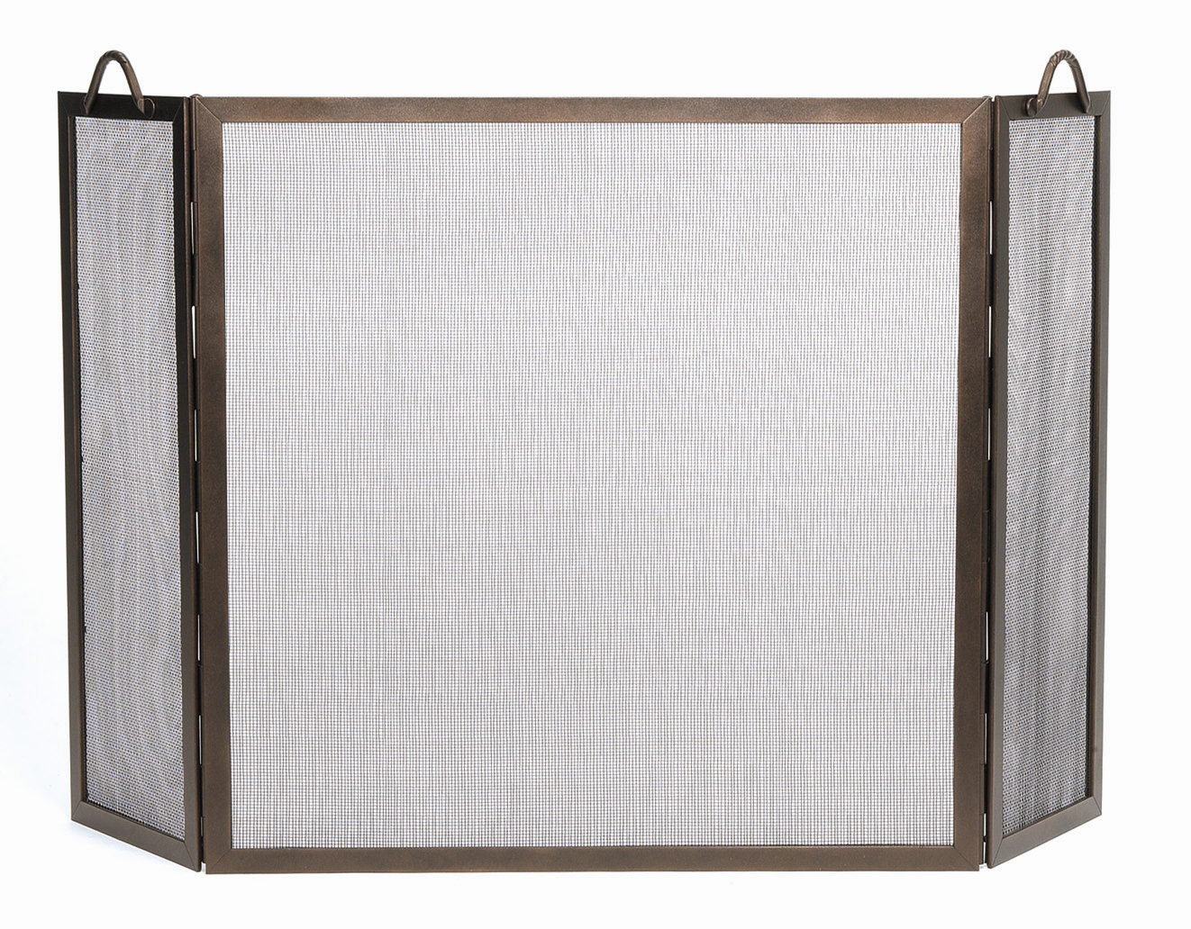 Minuteman International Twisted Rope 3 Panel Iron Fireplace Screen ...
