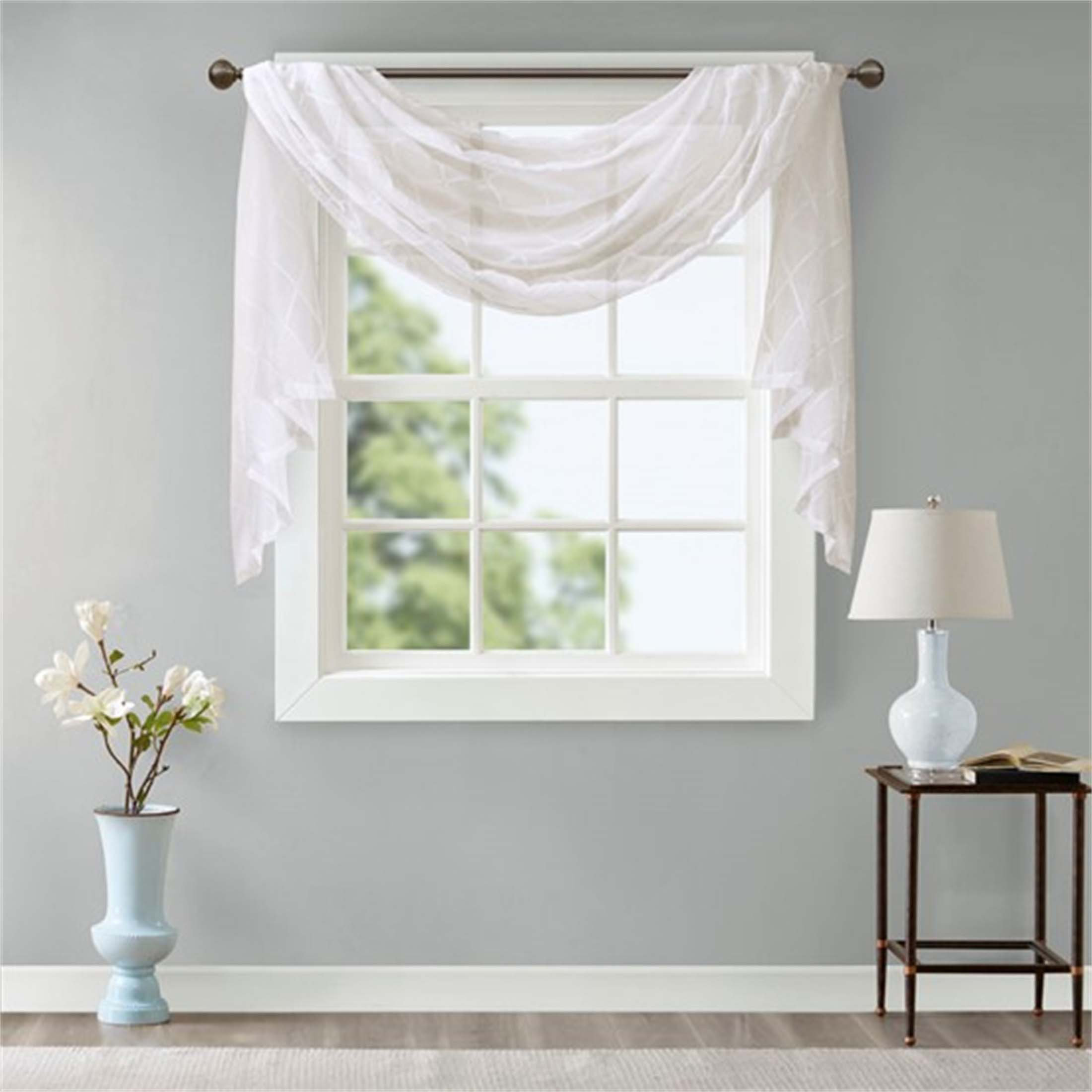 Wildon Home® Fridell Polyester Sheer Window Scarf Panel | Wayfair