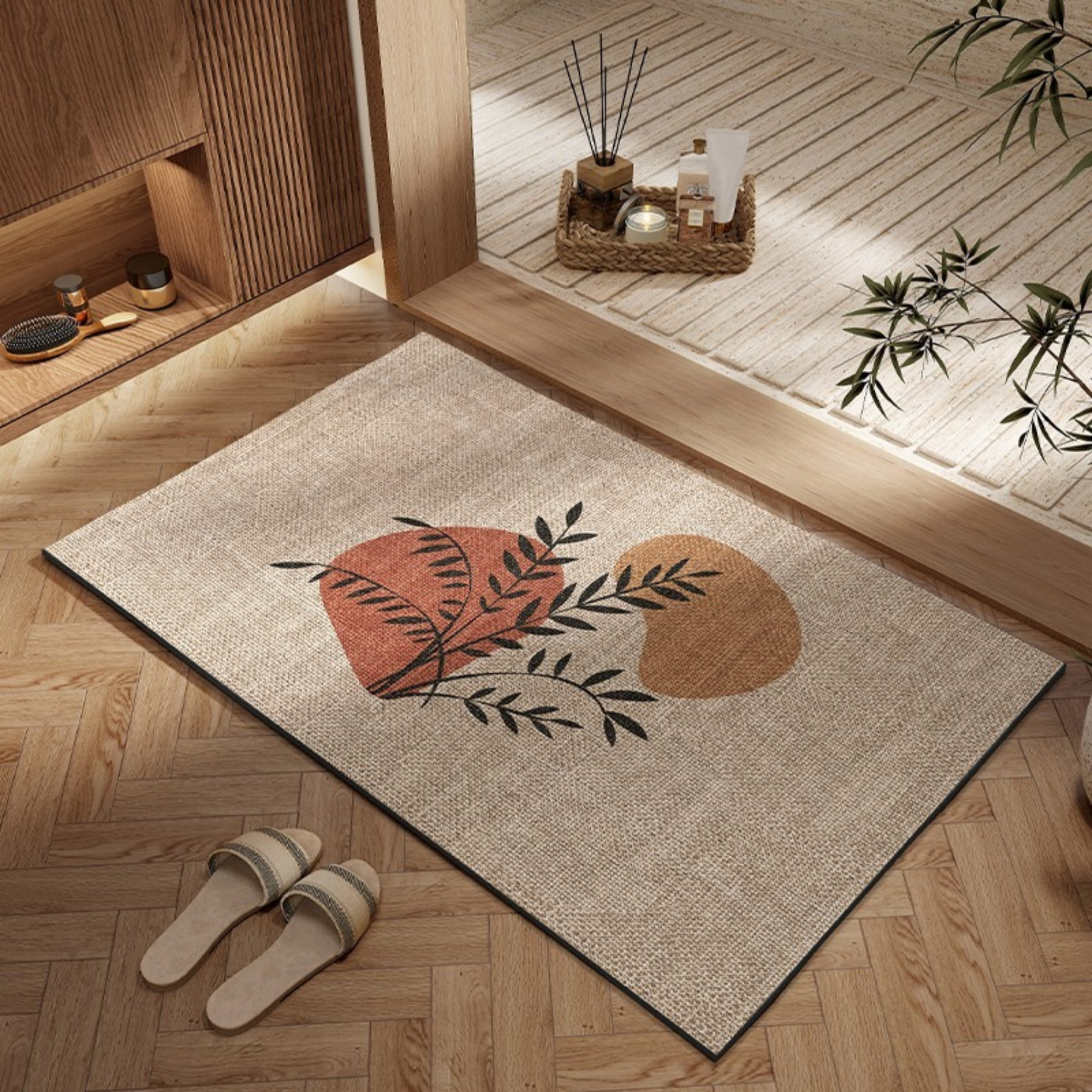 Infinity Bathroom Absorbent Mat, Quick-Dry Non-Slip Toilet Rug, Durable ...