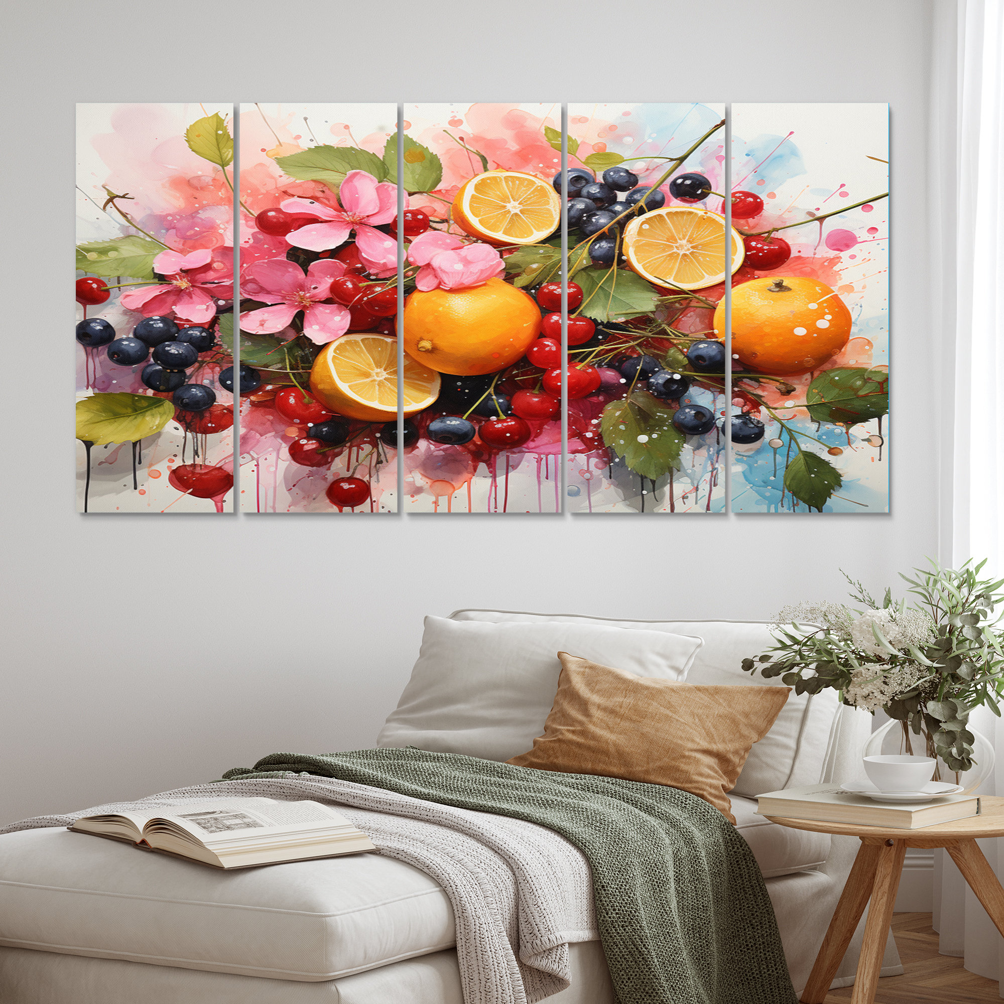 Bay Isle Home™ Fruit Representation Acrylic On On Canvas 5 Pieces Print ...