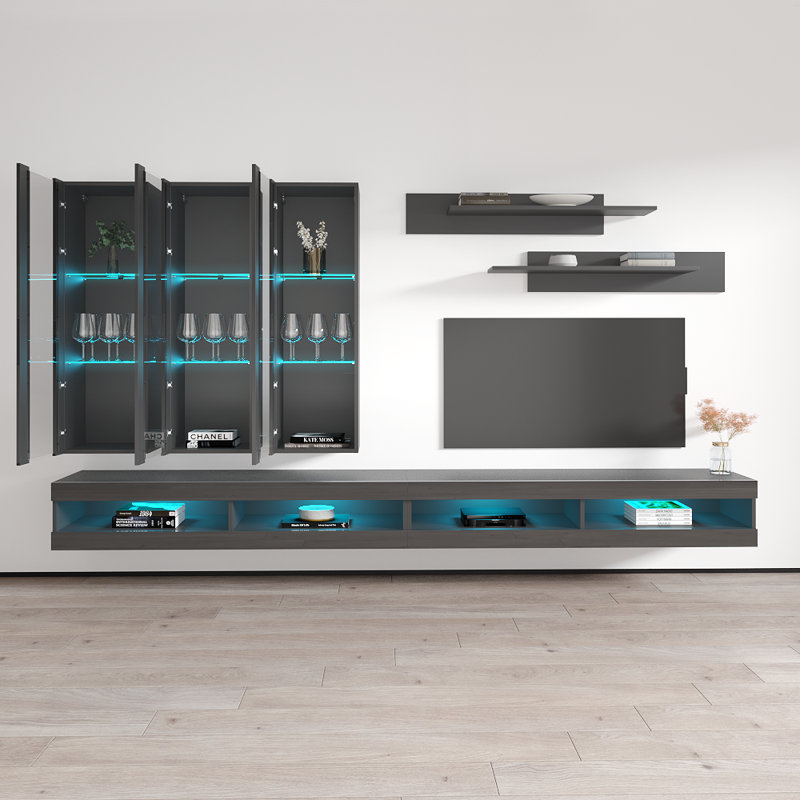 Orren Ellis Flye3 Floating Entertainment Center for TVs up to 70 ...